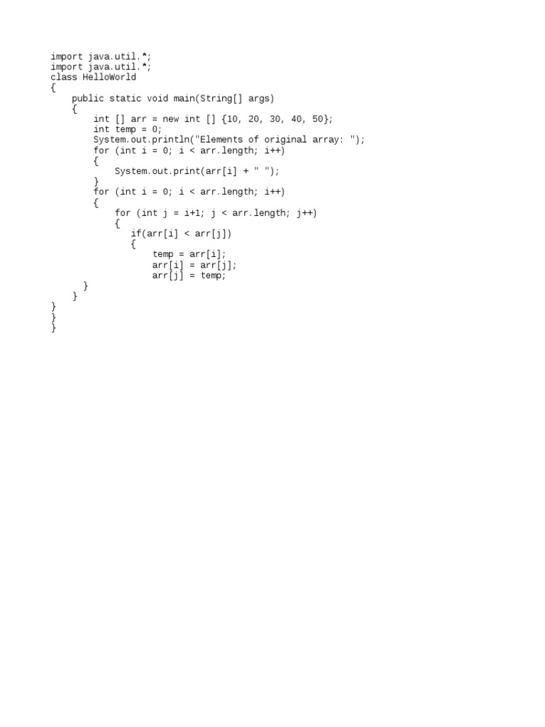 Array Sorting in Descending Order | PDF