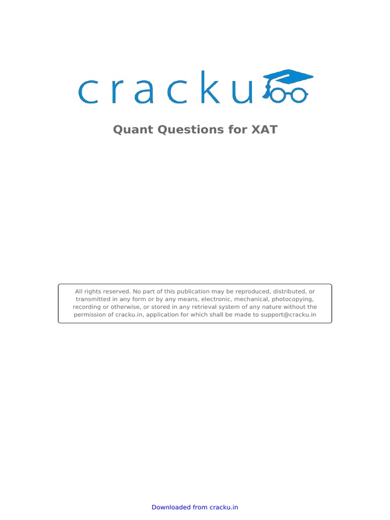 Quant Questions For XAT | PDF | Area | Numbers