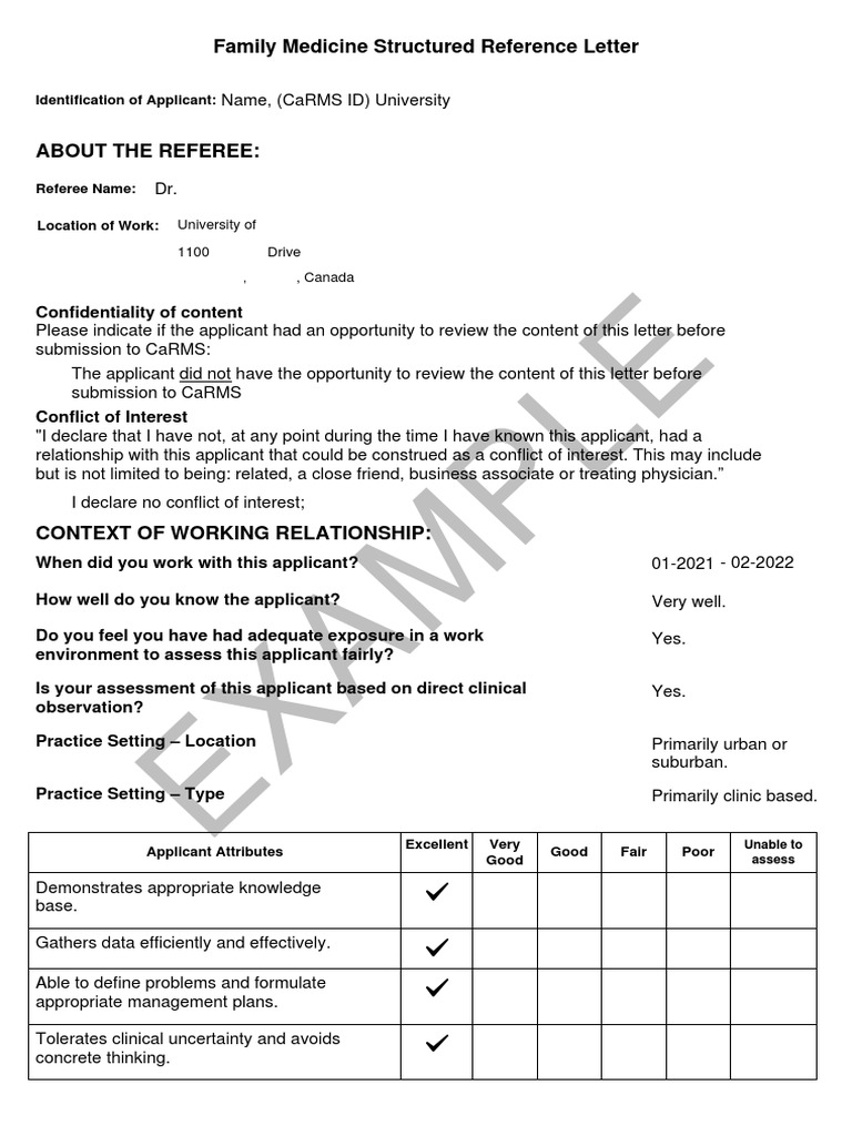 Sample FM Structured Reference Letter CMG | PDF | Conflict Of Interest ...