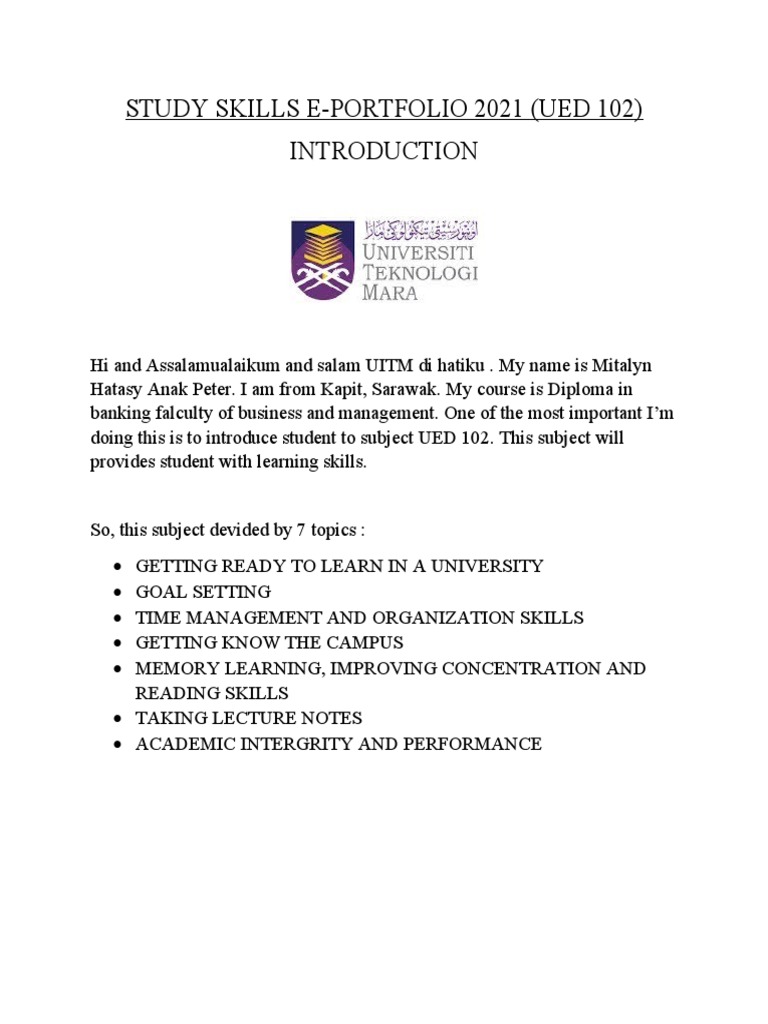 STUDY SKILLS E Portfolio | PDF | Memory | Recall (Memory)