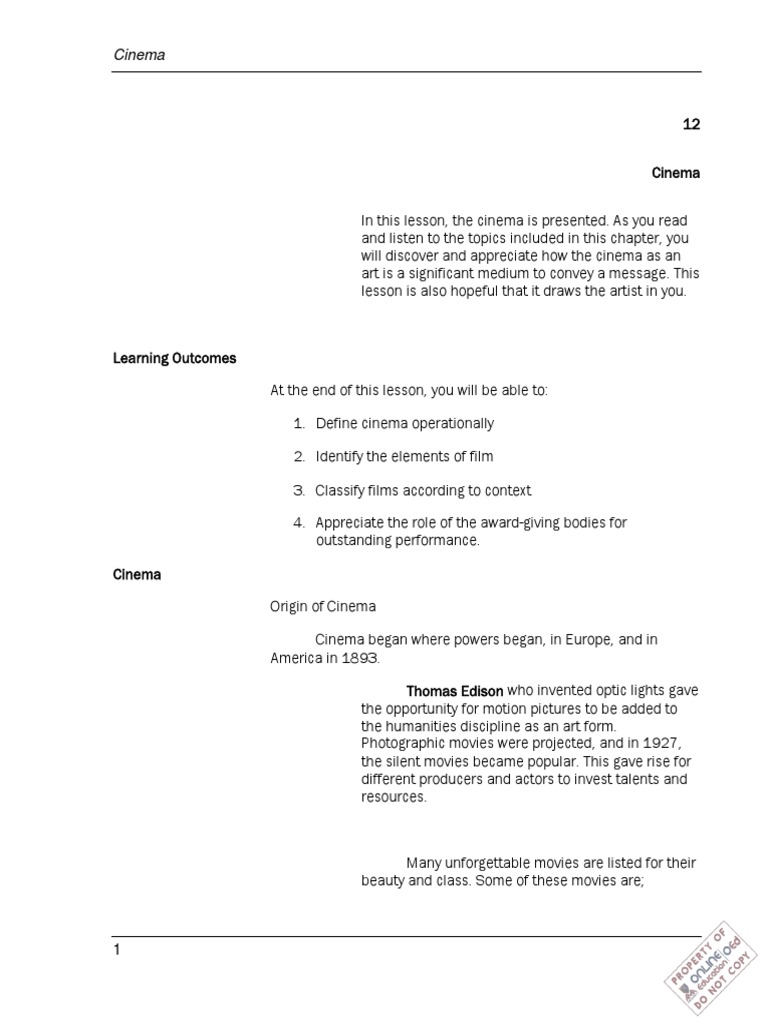 Week012 Cinema | PDF