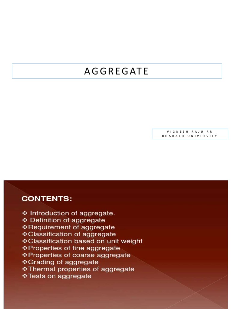 Analysis of Concrete Aggregates: Properties, Classifications ...