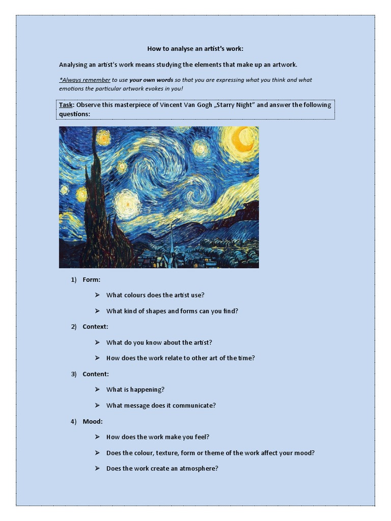 How To Analyse An Artist's Work | PDF | Art