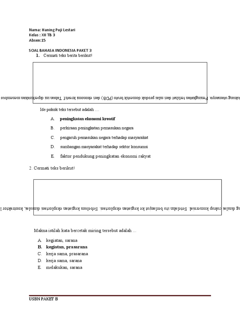 SOAL Latihan US Bind | PDF