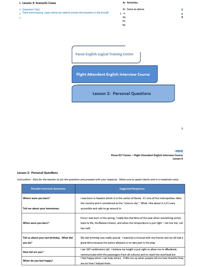 FAIC 2 - Personal Questions | PDF | English Language