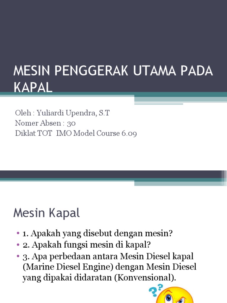 Mesin Penggerak Utama Kapal | PDF