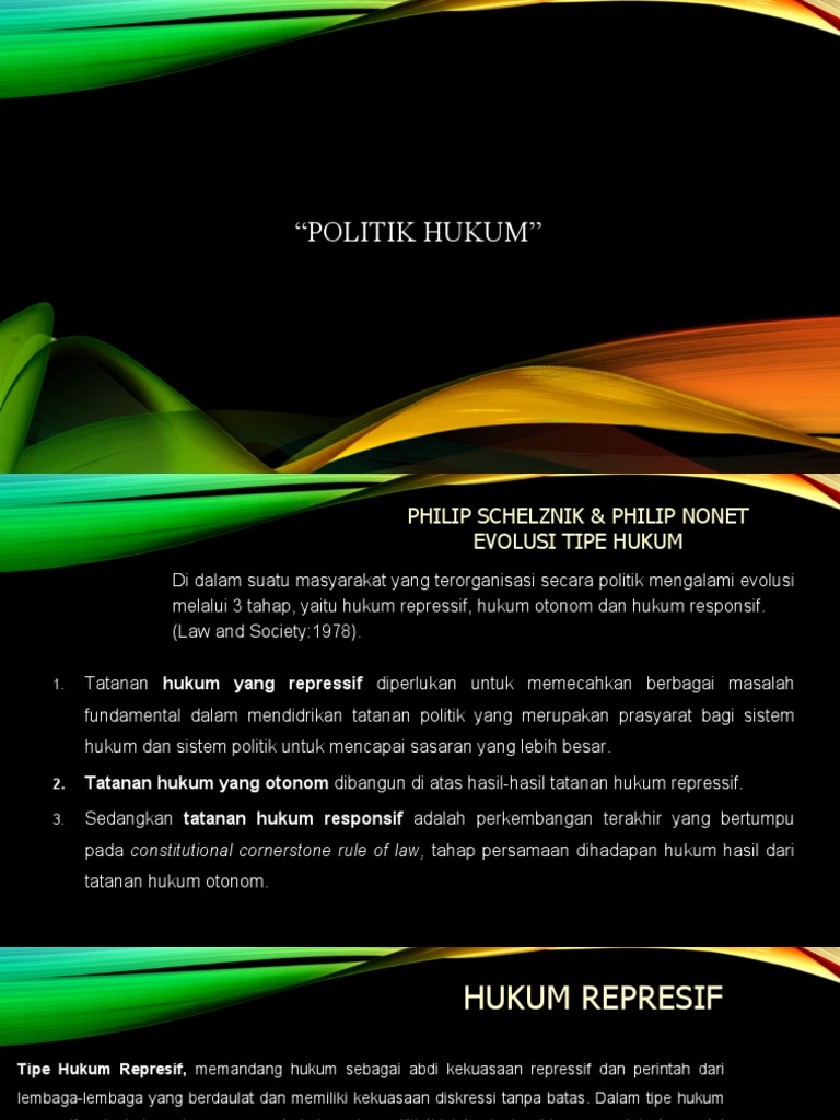 Tipe Hukum: Repressif, Otonom, Responsif | PDF | Ilmu Sosial | Hukum