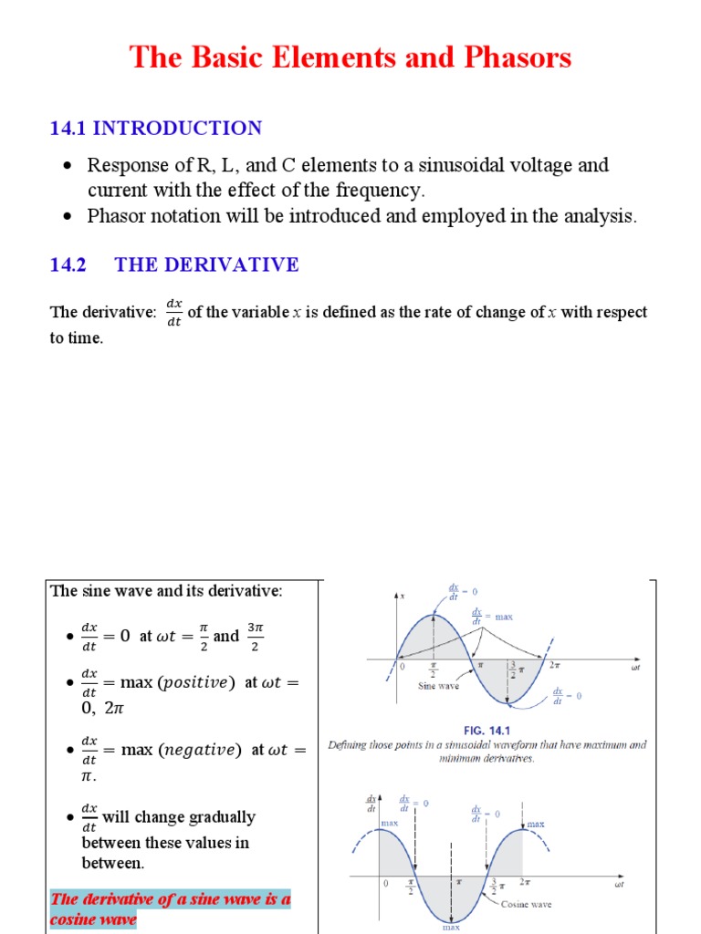 CH 14-1 - Basic Elements and Phasors | PDF | Inductor | Capacitor