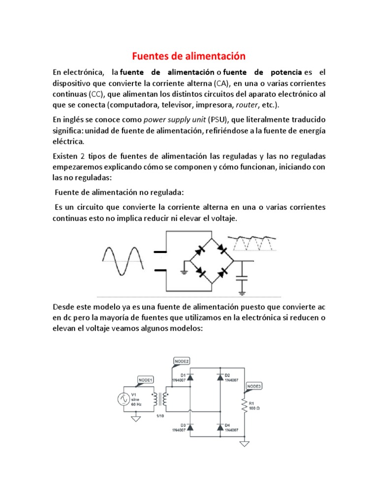 Curso de Fuentes de Alimentacion Lineales y Conmutadas | PDF | Fuente ...