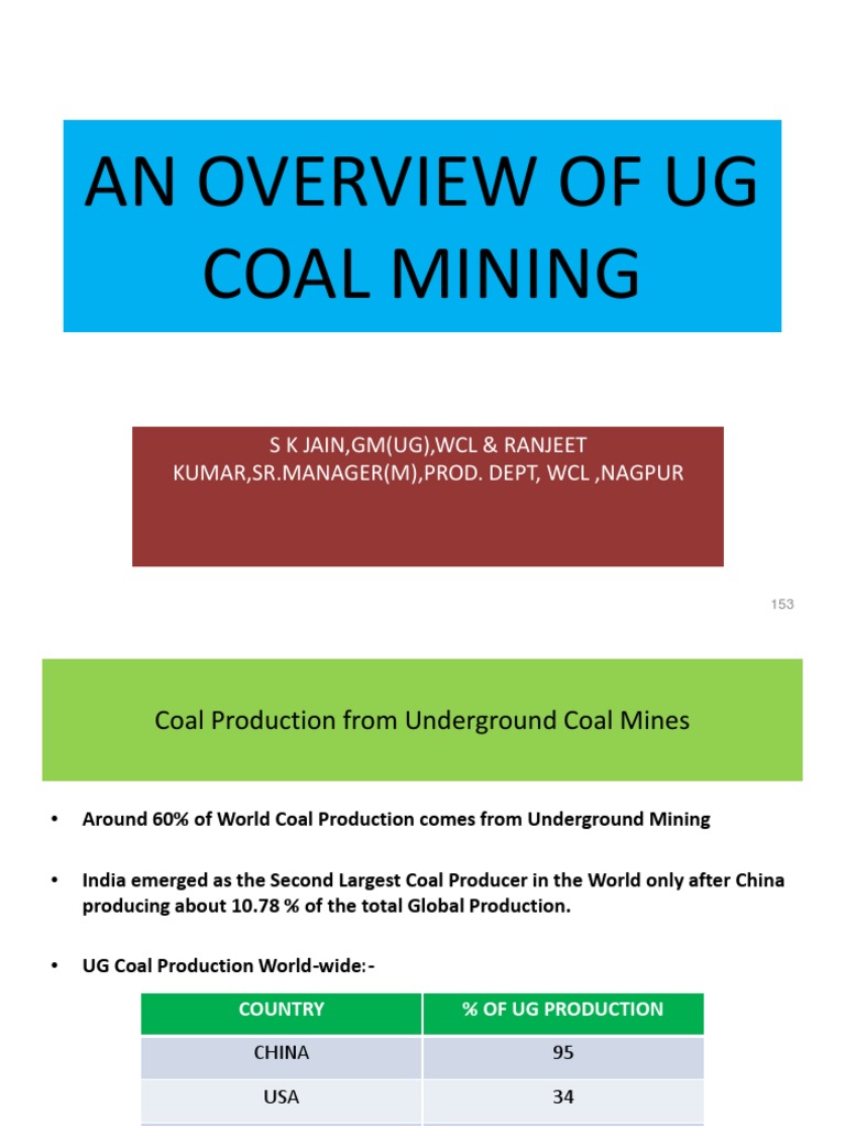 14.an Overview of Ug Coal mining-WCL HQ | PDF | Mining | Coal Mining