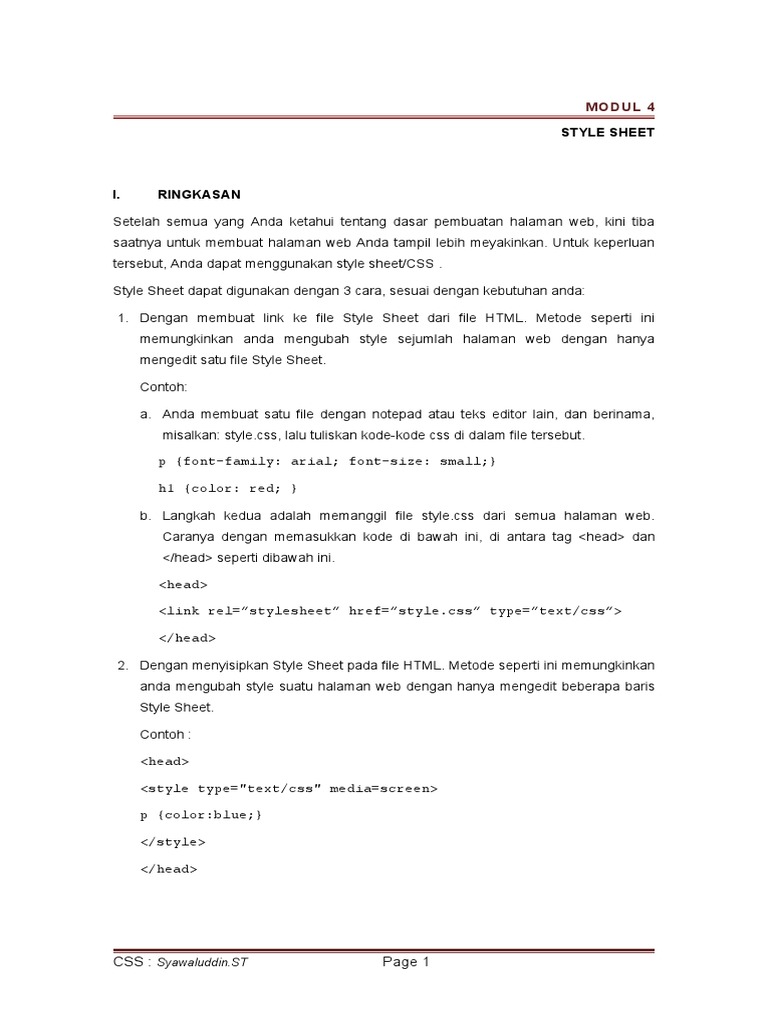 MODUL 4-css | PDF | Komputer
