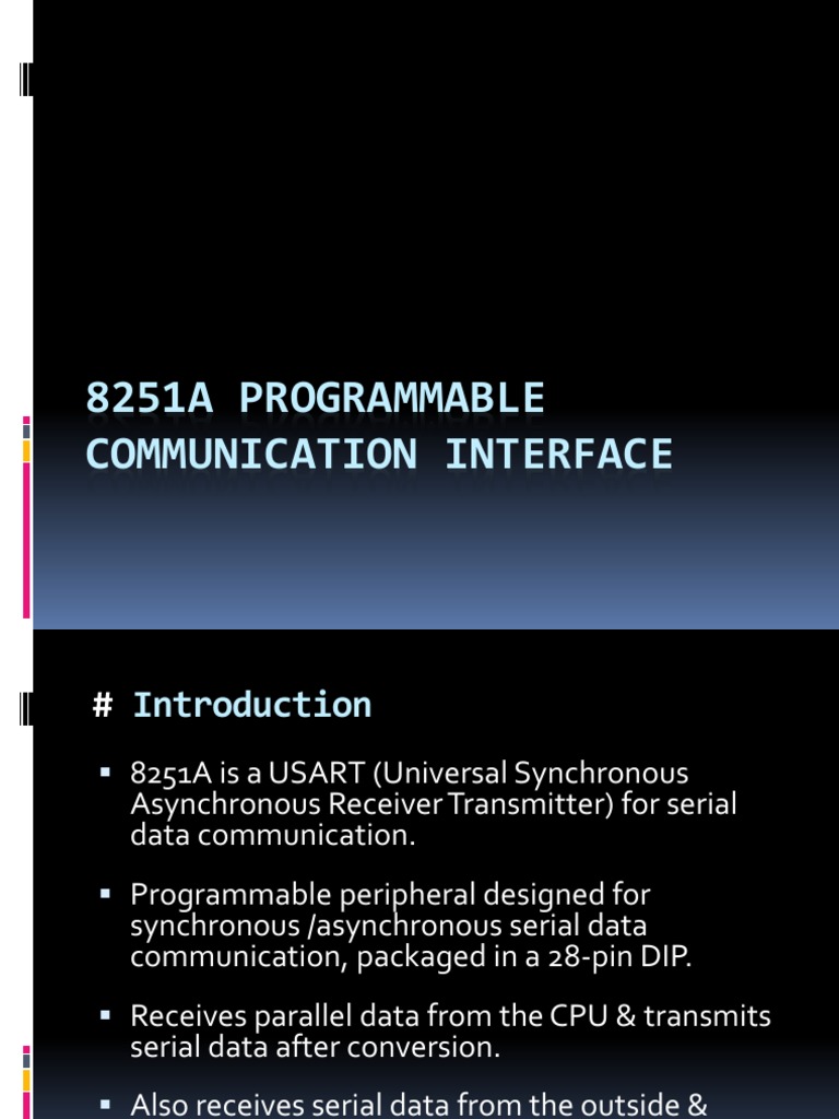 8251A Programmable Communication Interface | PDF | Input/Output | Data ...