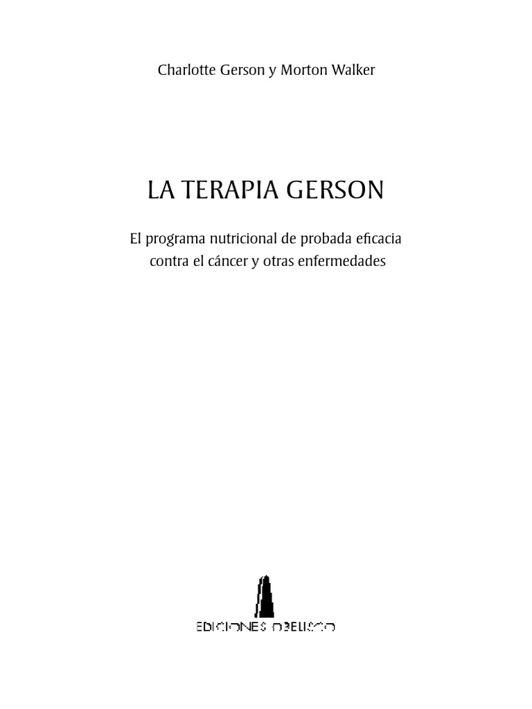 La Terapia Gerson | PDF | Cáncer | Sodio
