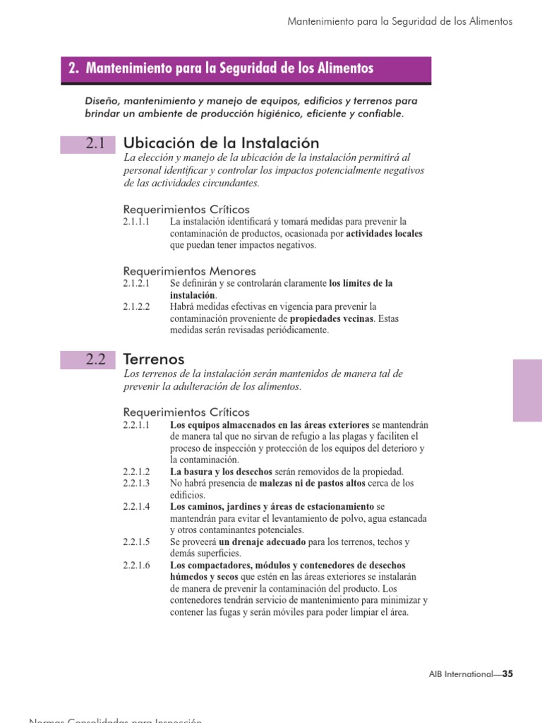 05b AIB Standards Section 2 | PDF | Agua | Alimentos