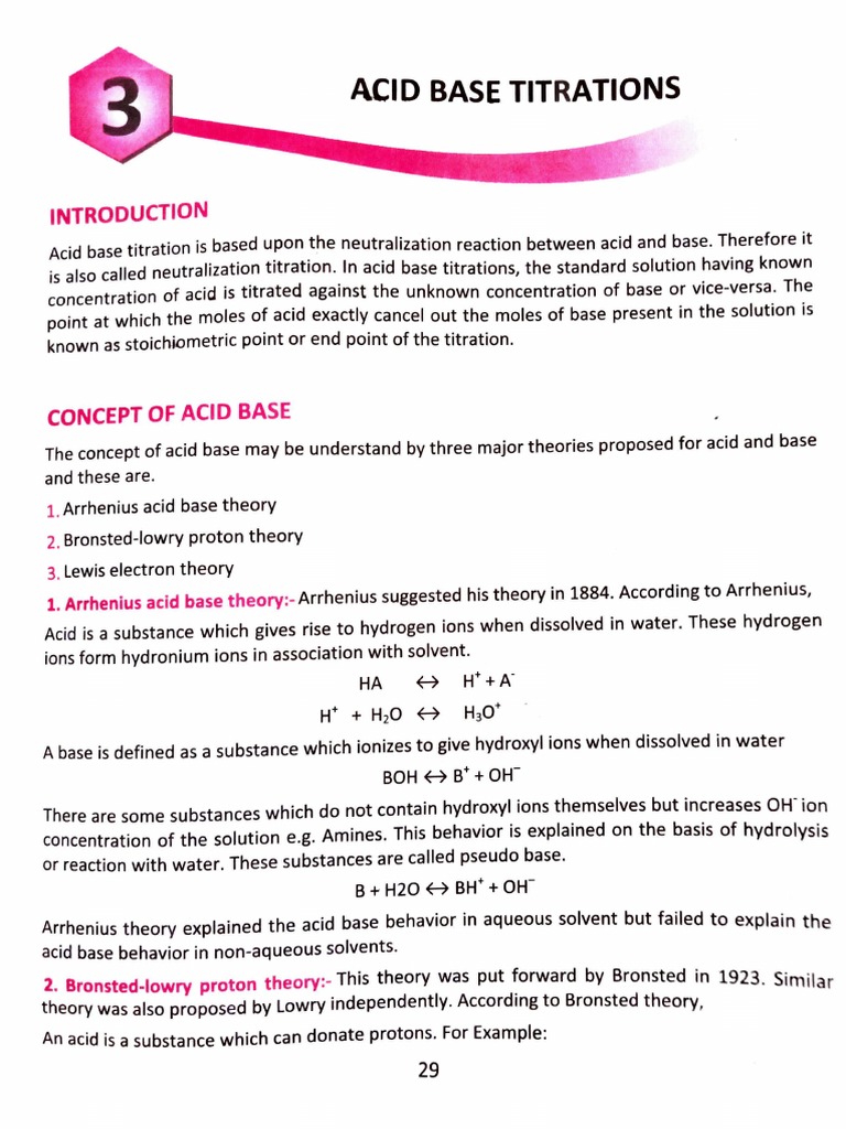 Acid Base Titration | PDF | Acid | Titration
