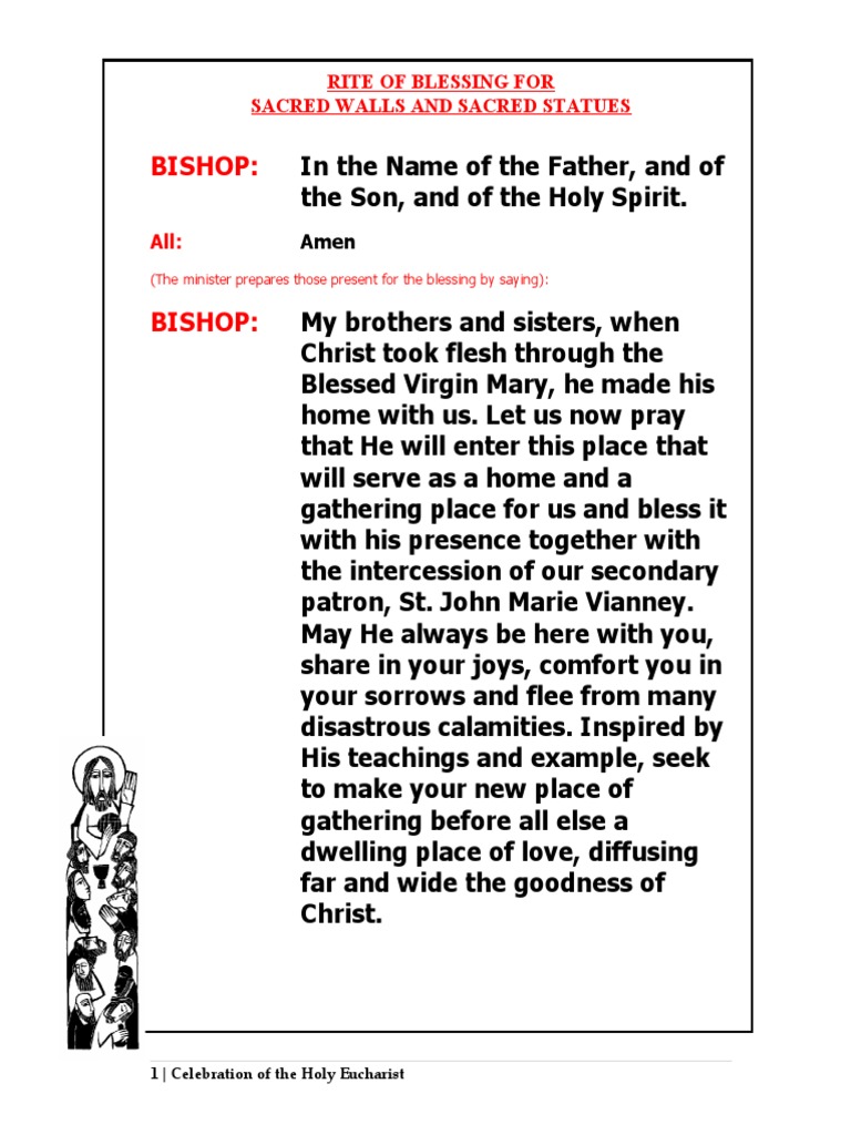 Blessing of Sacred Walls and Statues | PDF | Eucharist | Blessing