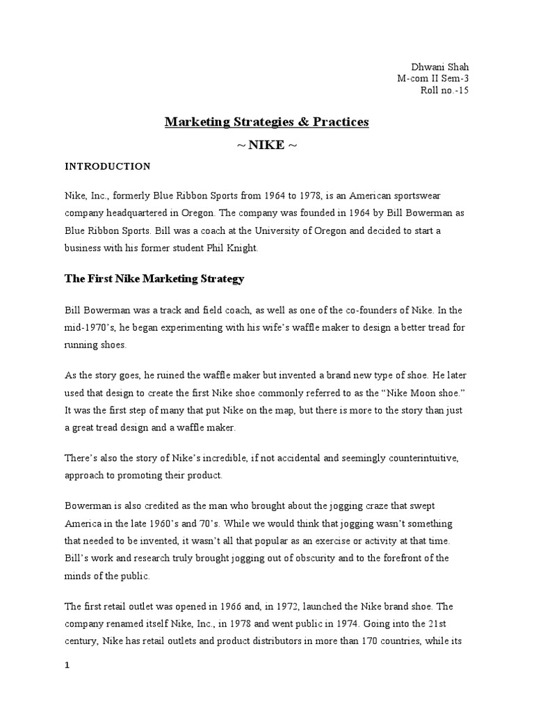 Marketing Strategies & Practices Nike | PDF | Nike | Brand