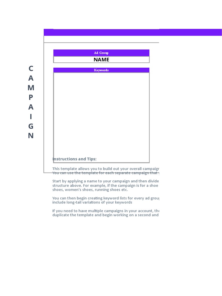 PPC Campaign Template | PDF | Computing | Marketing