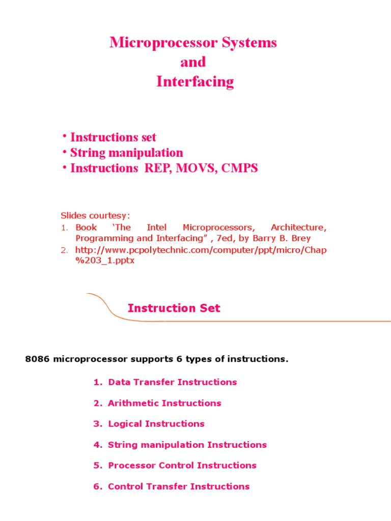 8086 Microprocessor String Instructions | PDF | Central Processing Unit ...