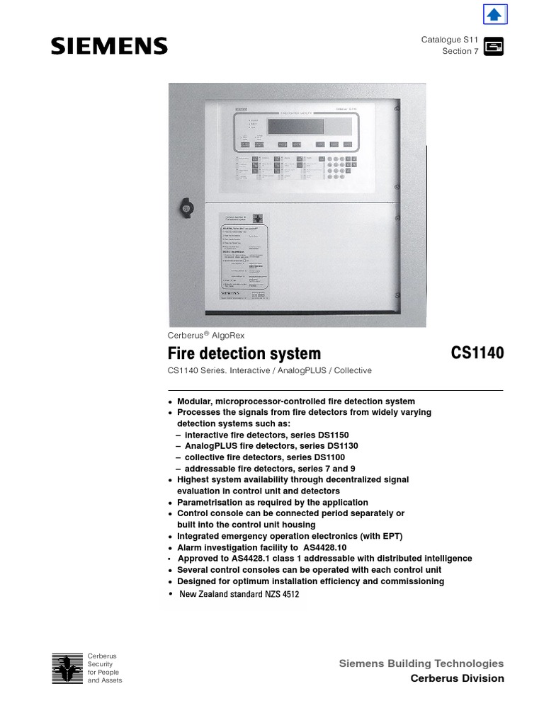 Fire Detection System CS1140: Catalogue S11 Section 7 | PDF | Sensor ...