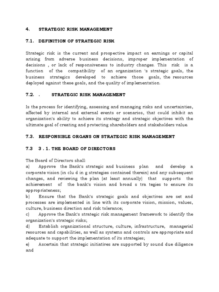Strategic Risk Management | PDF | Internal Control | Risk
