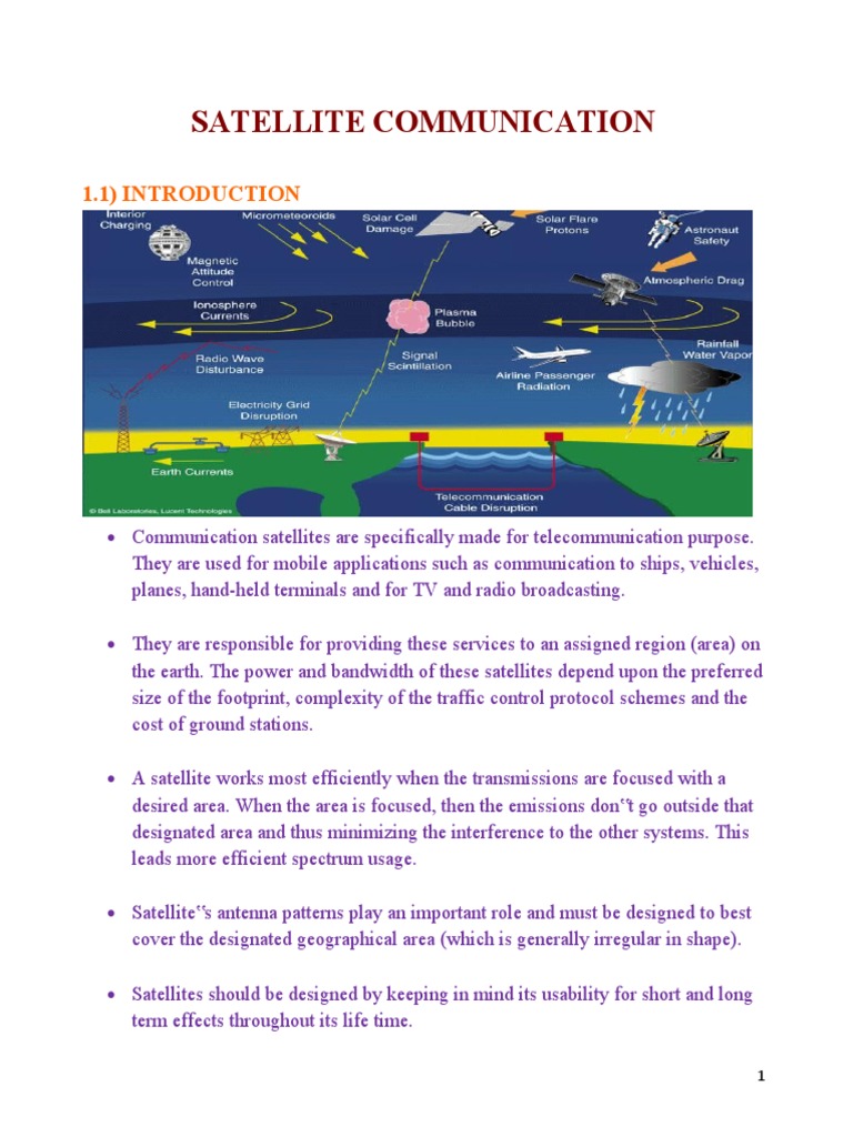 Satellite Communication: 1.1) Introduction | PDF | Antenna (Radio ...