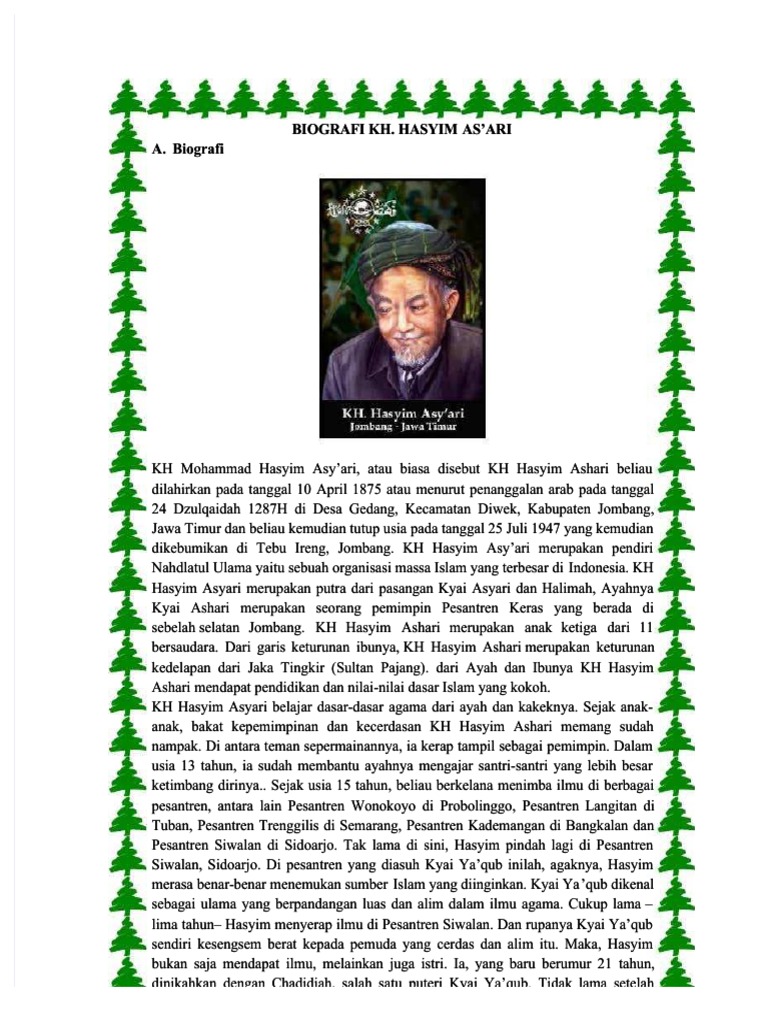 Biografi KH Hasyim Ashari | PDF
