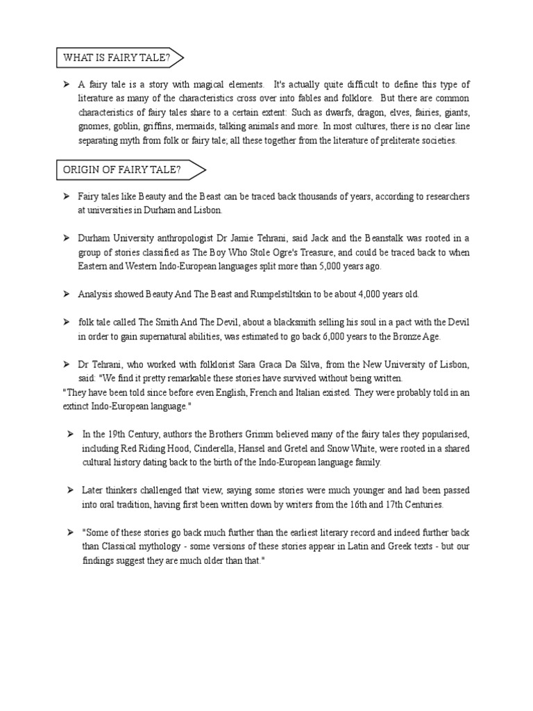 What Is Fairy Tale | PDF | Fairy Tales | Traditional Stories