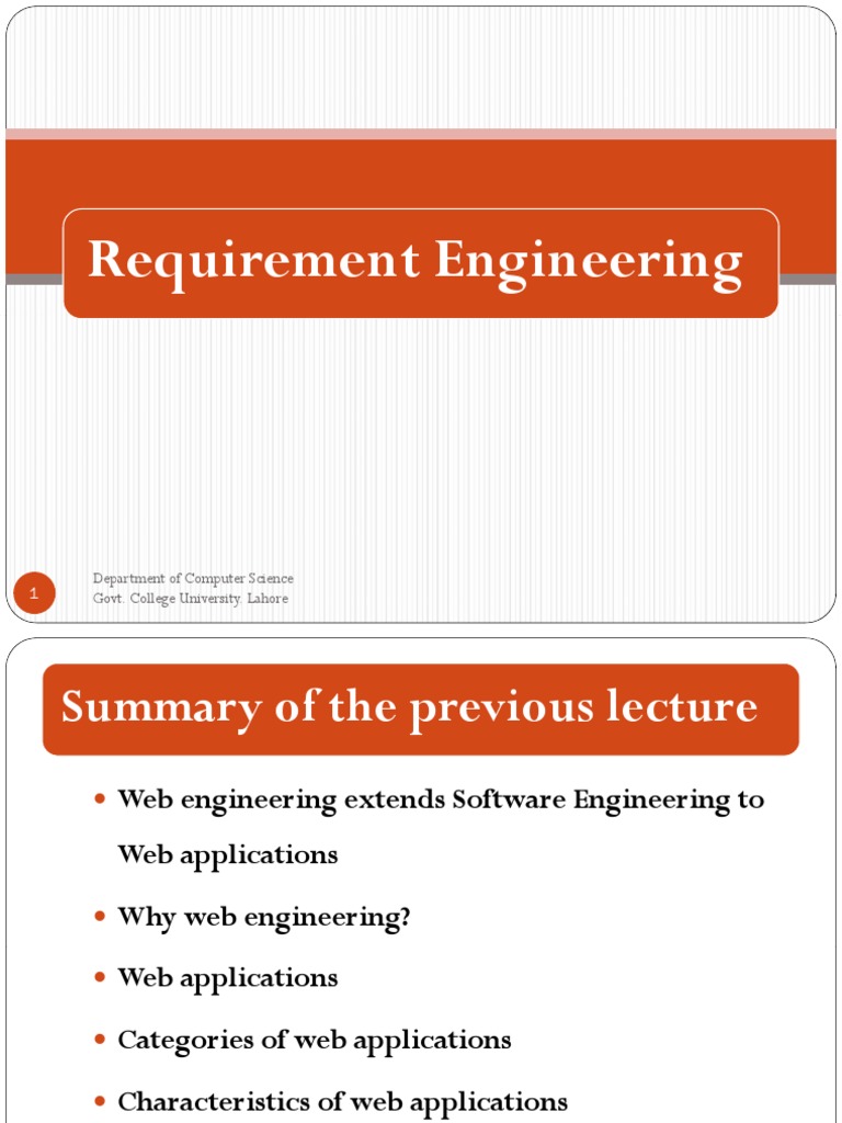 Lect 2 (Requirement Engineering) | PDF | Use Case | System