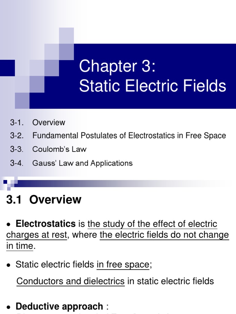 Static Electric Fields | Download Free PDF | Electric Field ...