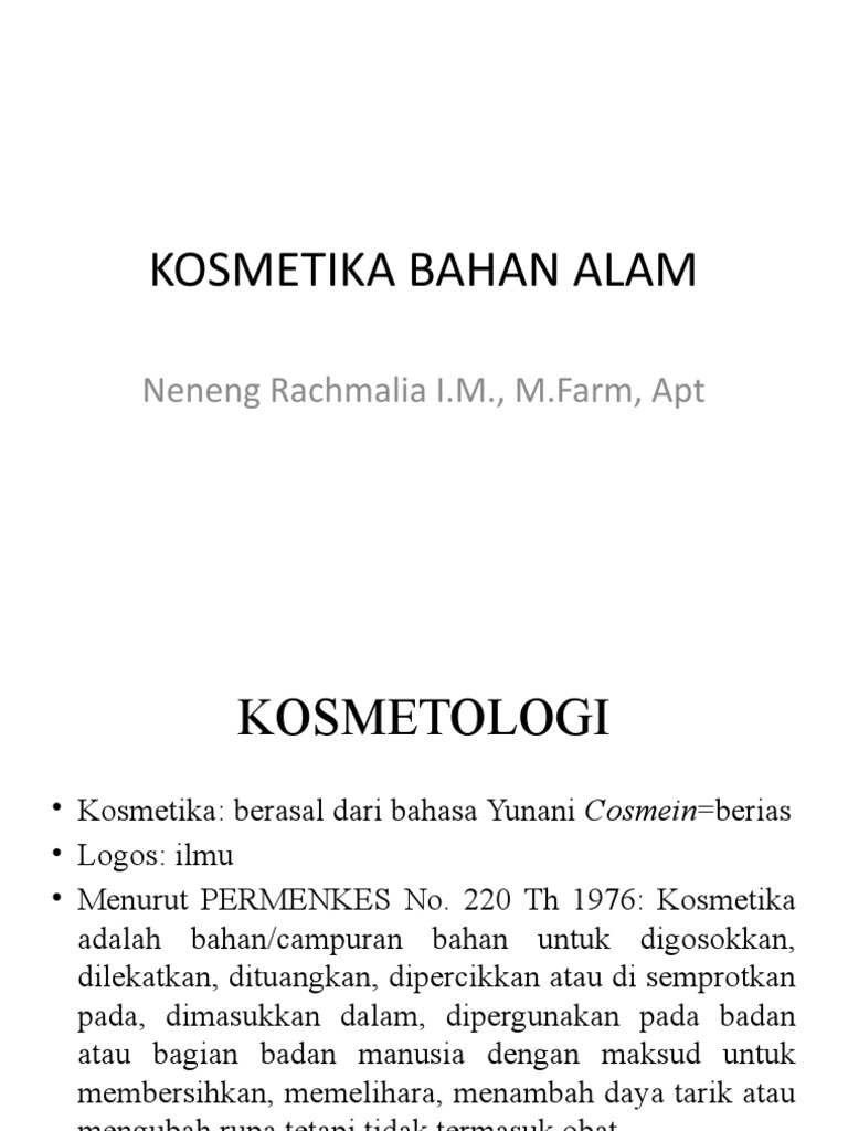 Kosmetika Bahan Alam | PDF