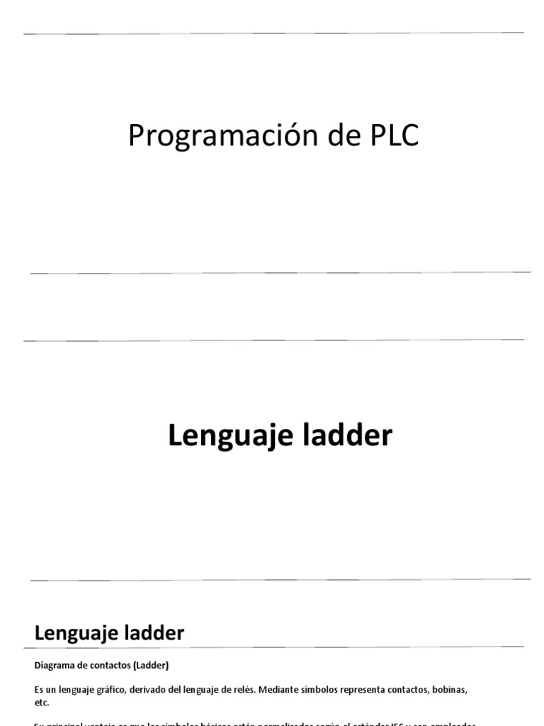 Lenguaje Ladder | PDF | Controlador lógico programable | Relé