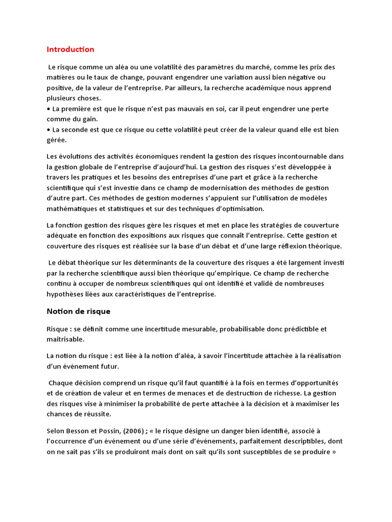 Gestion Risque | PDF | Risque | Impôts