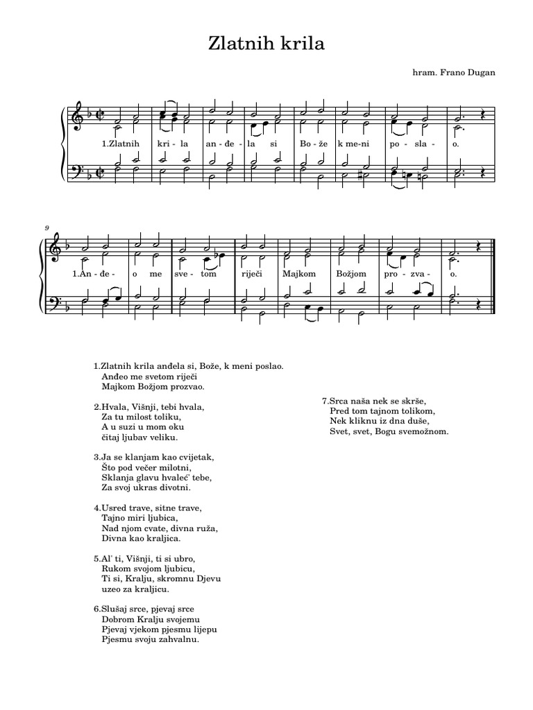Zlatnih - Krila Harm. Dugan F-Dur | PDF