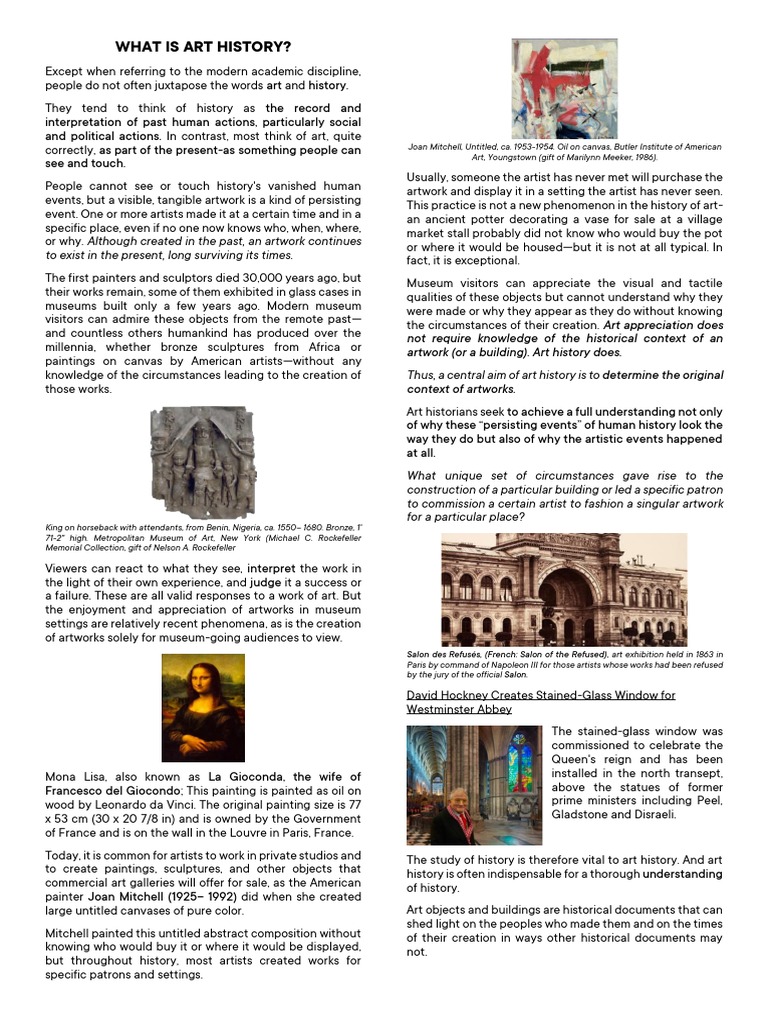 What Is Art History Notes | PDF | Art History | Paintings