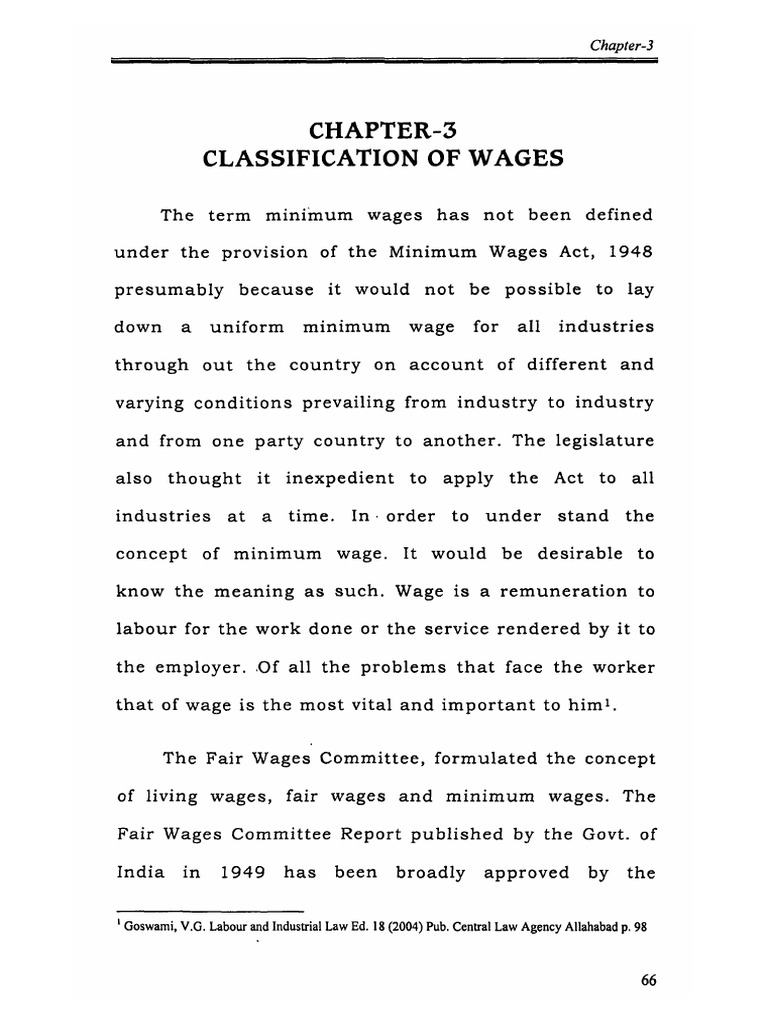 Classification and Concepts of Wages Under the Minimum Wages Act | PDF ...