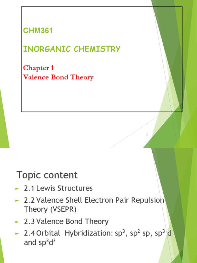 Chap 1 Valence Bond Theory | PDF | Molecular Orbital | Chemical Bond