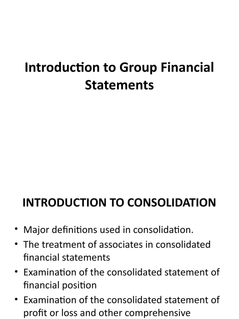 Introduction To Group Financial Statements | PDF | Consolidation ...