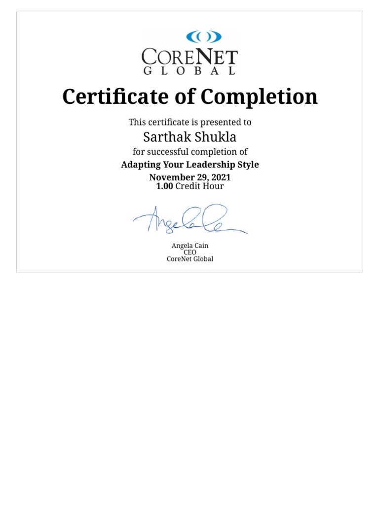 Printable Certificate Corenet | PDF | Computers