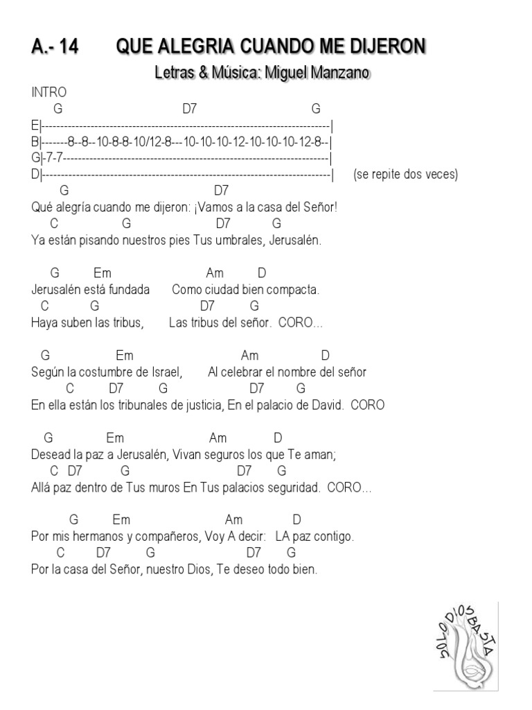 A. - 14 Que Alegria Cuando Me Dijeron | PDF A. - 14 Que Alegria Cuando Me Dijeron | PDF