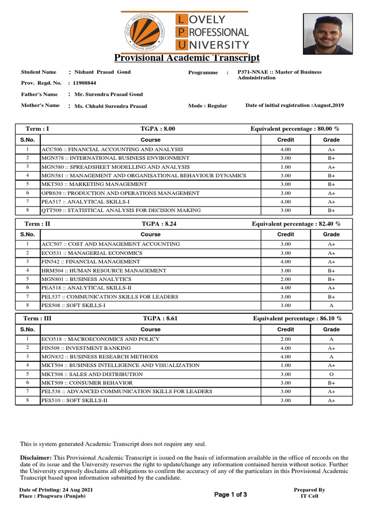 Full Marksheet | PDF | Thesis | Economies