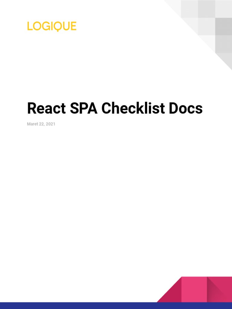 React SPA Checklist Docs | PDF | Html Element | Search Engine Optimization