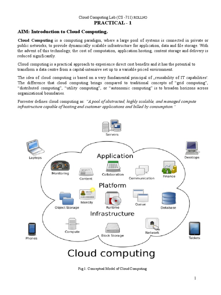 Practical - 1 AIM: Introduction To Cloud Computing | PDF | Cloud ...