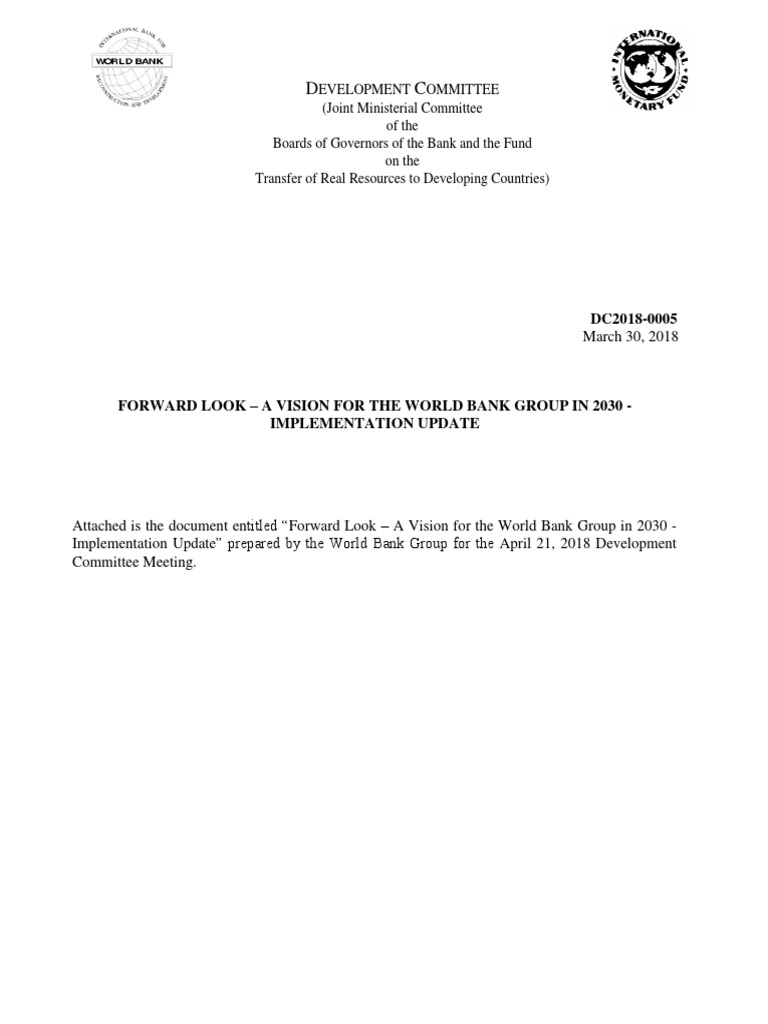 Forward Look A Vision For The World Bank Group in 2030 | Download Free ...