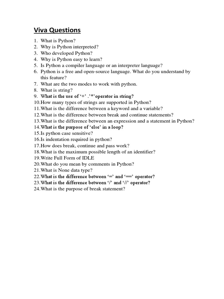 Viva Questions | PDF
