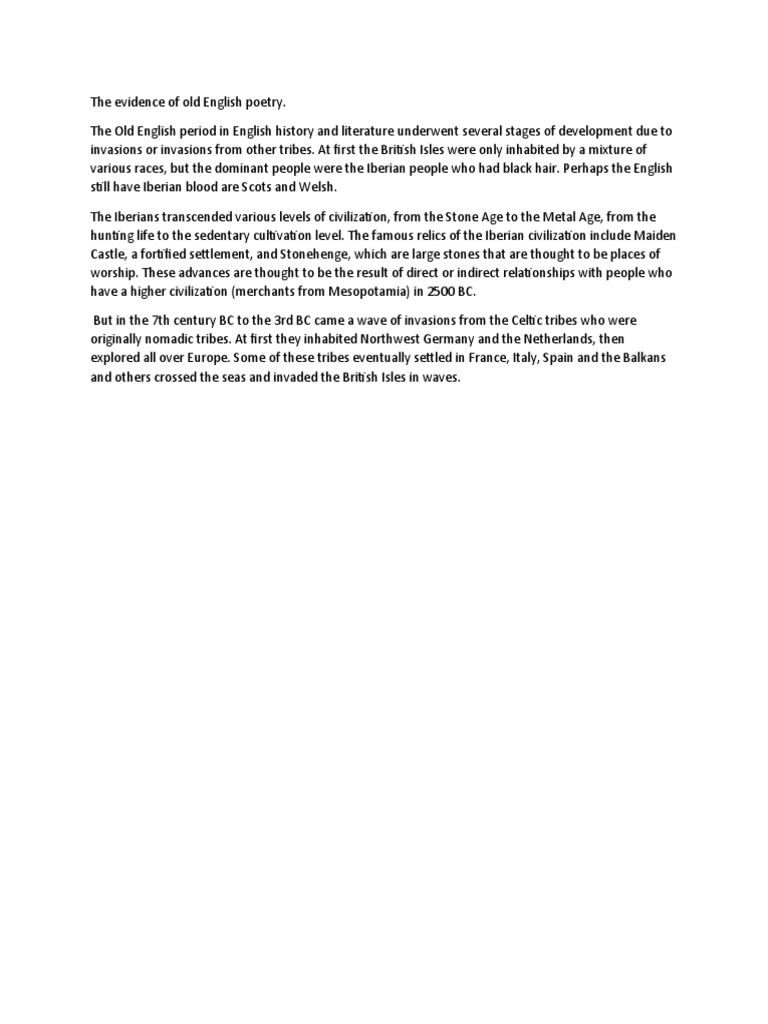 The Evidence of Old English Poetry | PDF | Travel