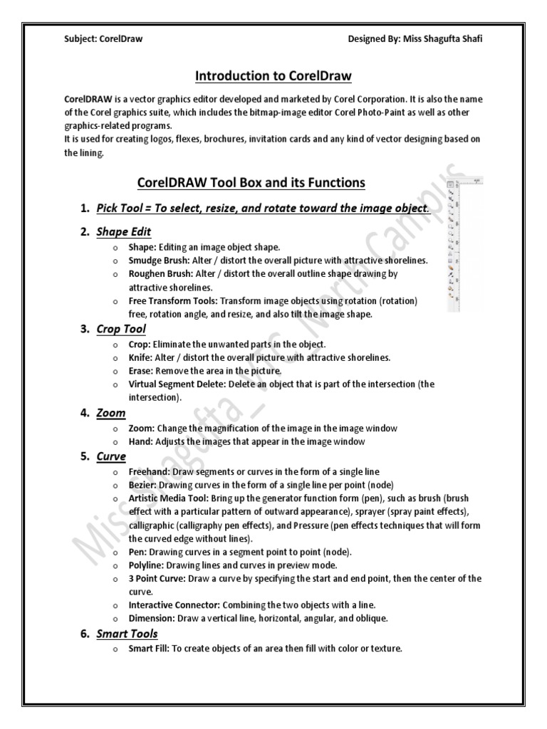 CorelDraw Complete Notes DIT | PDF | Shape | Computer File