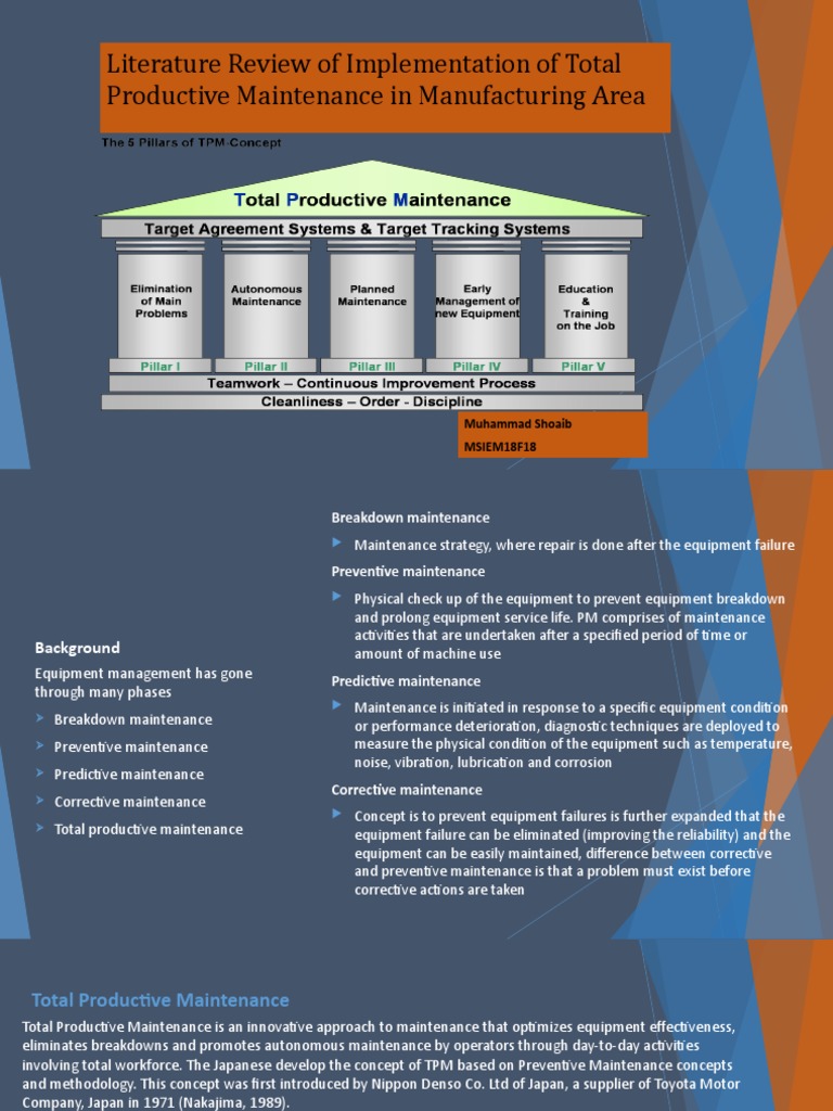 Total Productive Maintenance | PDF | Business Process | Production And ...