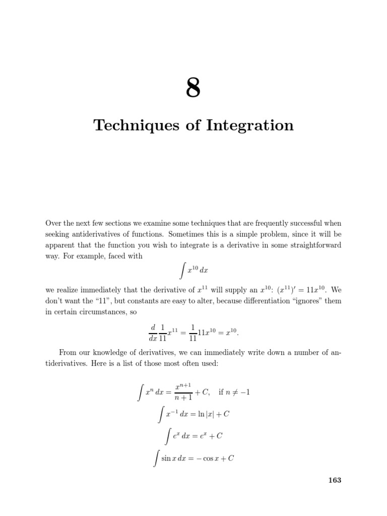 Calculus 08 Techniques of Integration | PDF