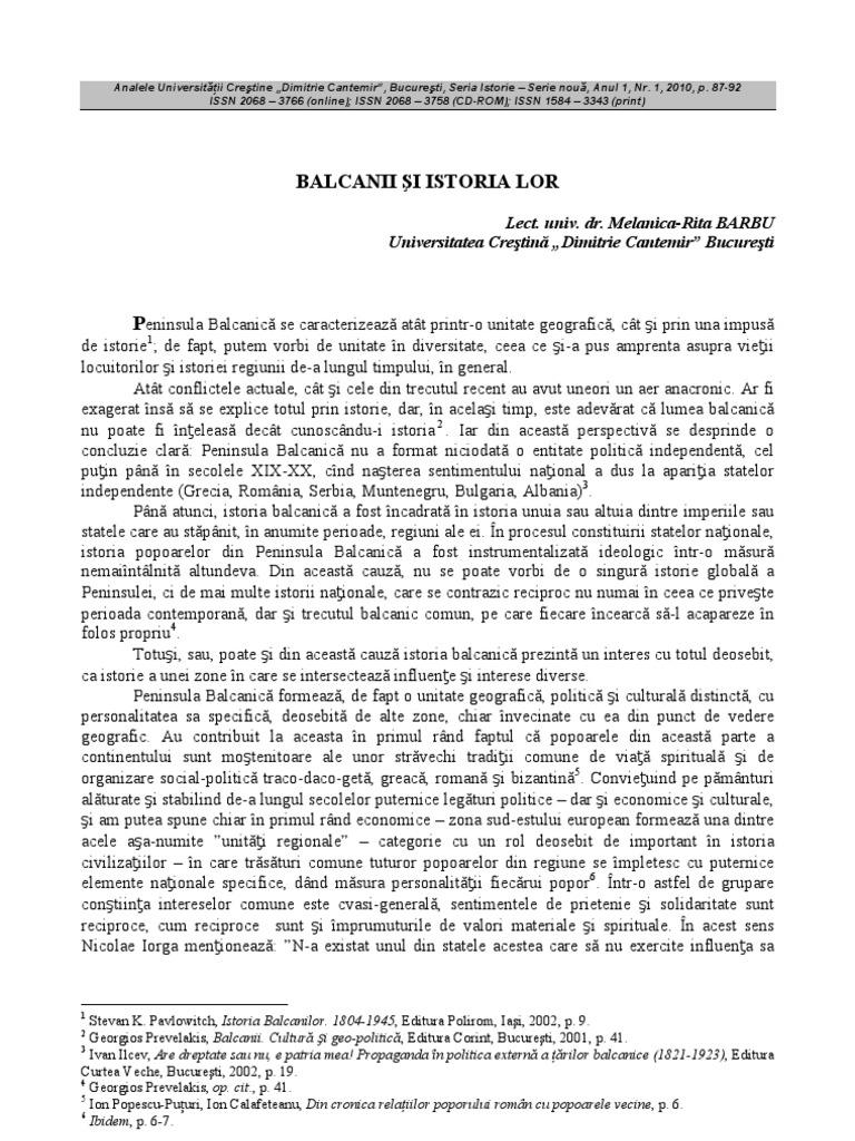 Balcanii Si Istoria Lor | PDF